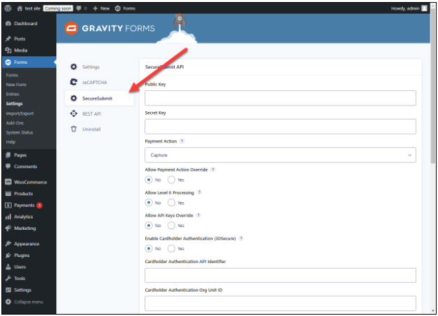 Configuring SecureSubmit for Gravity Forms | Global Payments
